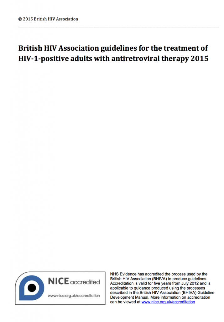UK BHIVA treatment guidelines for HIV positive adults (2015) | HIV i-Base