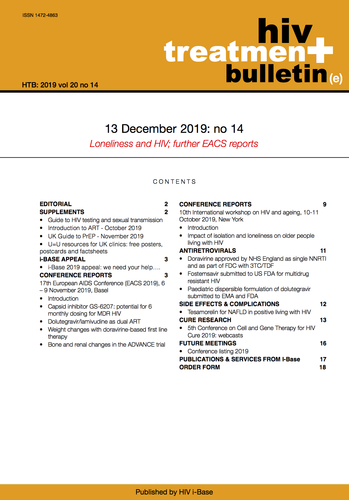13 December 2019 vol 20 no 14 | HIV i-Base