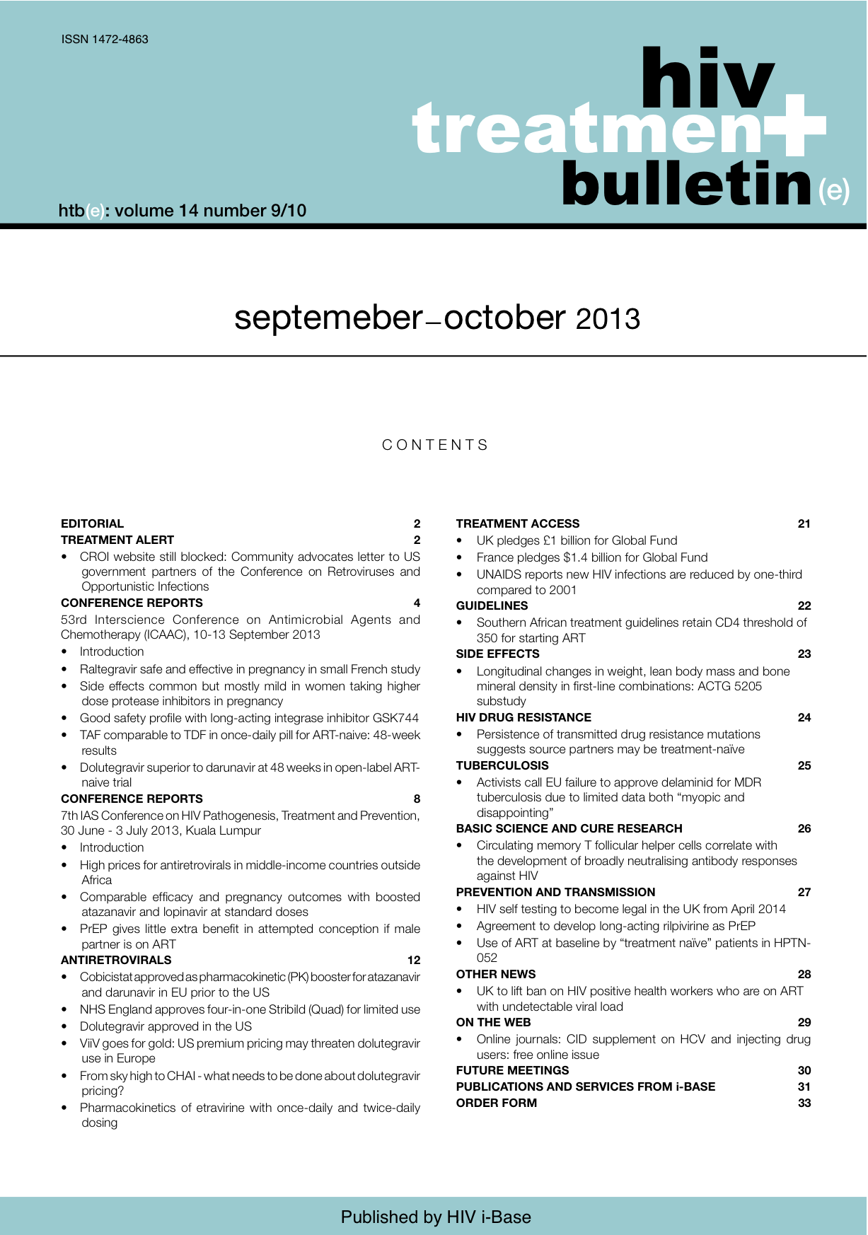 September/October HTB now online | HIV i-Base