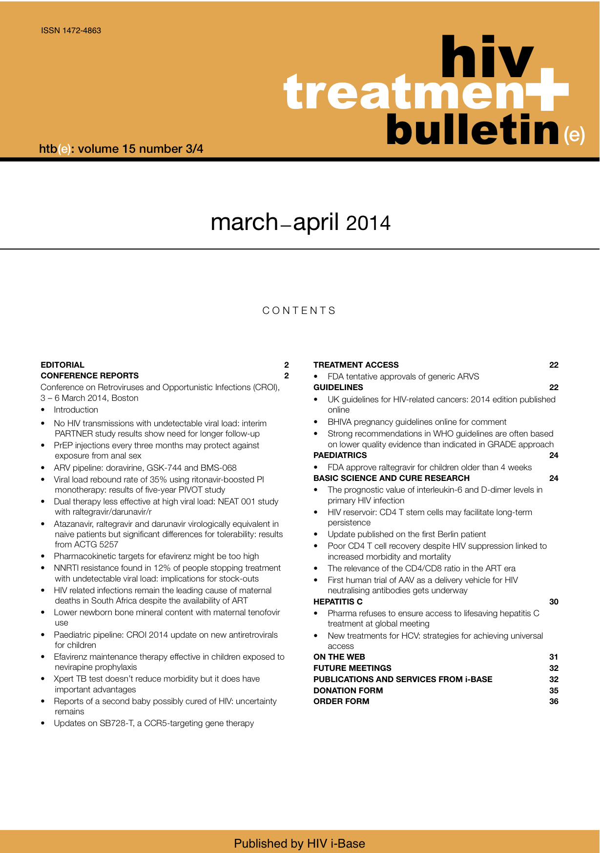 March/April HTB now online | HIV i-Base