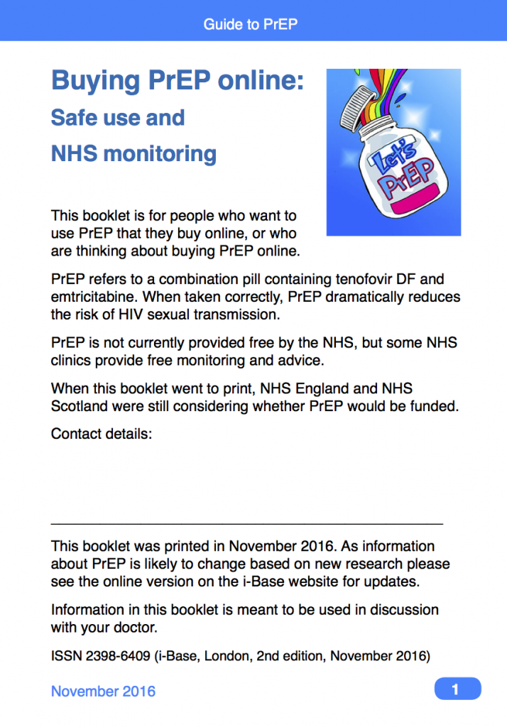 PrEP – a pocket guide (2018) | HIV i-Base