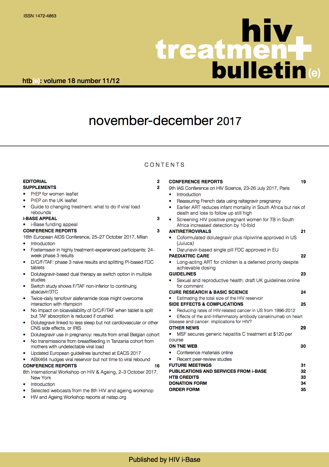 November/December HTB now online | HIV i-Base